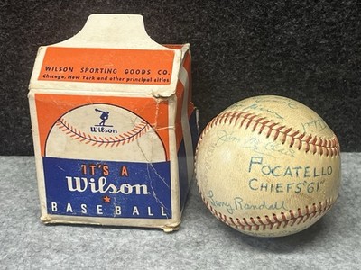 Vtg 1961 Pocatello Chiefs Autographed Team Signed Baseball Ball Pioneer ...