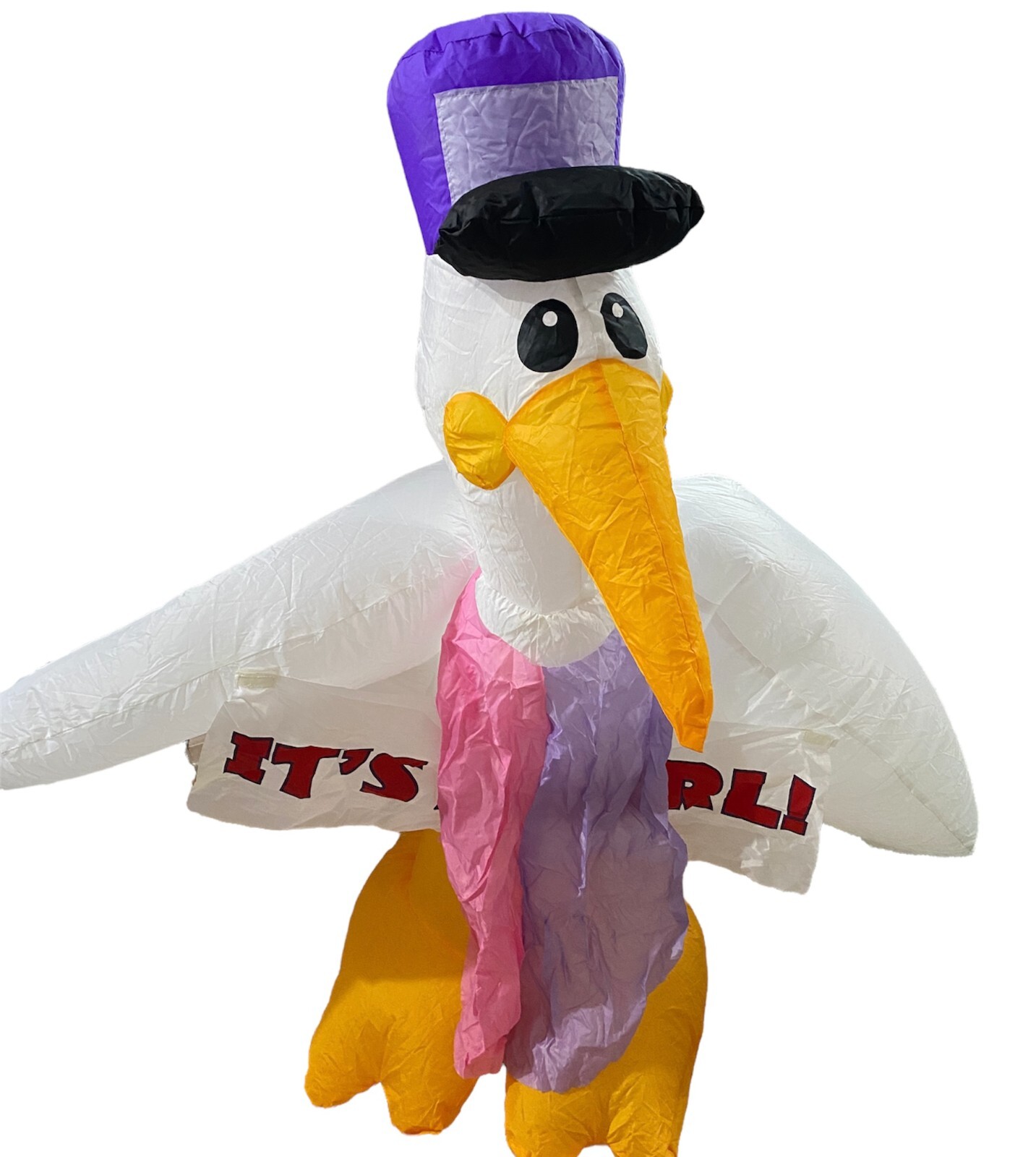 Gemmy Airblown Inflatable 4ft Birth Announcement It's a BOY/GIRL Stork ...