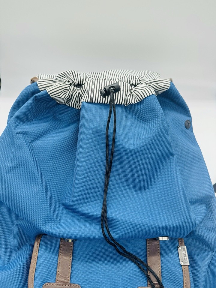 Steve Madden Barnett Avenue Blue With Leather Trim Backpack Bag ...