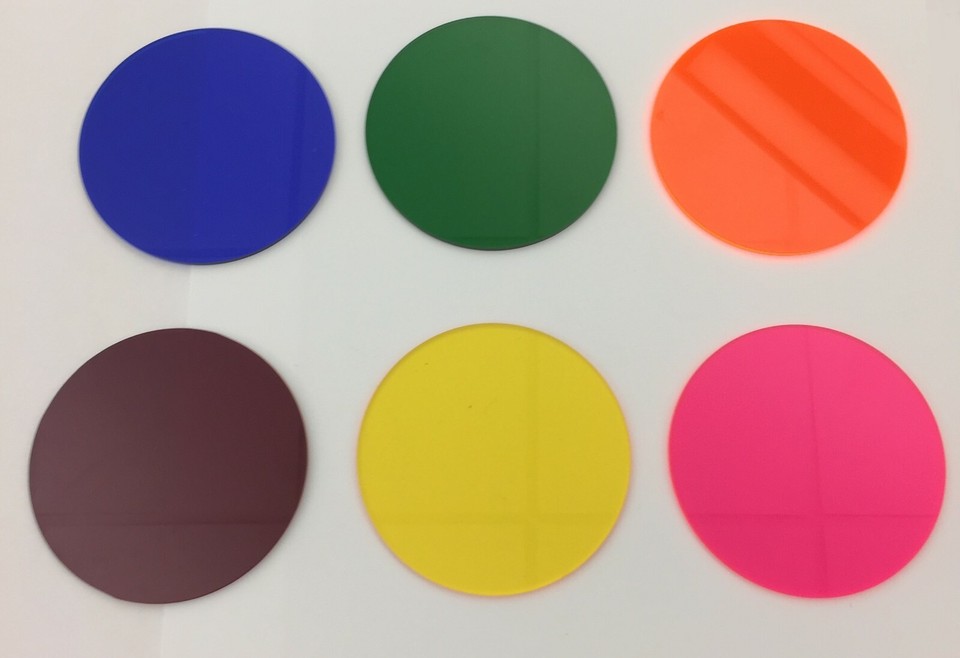 (6-Pack) Acrylic Circle Disc-1/8" thick-Colored Transparent-Seasonal ...