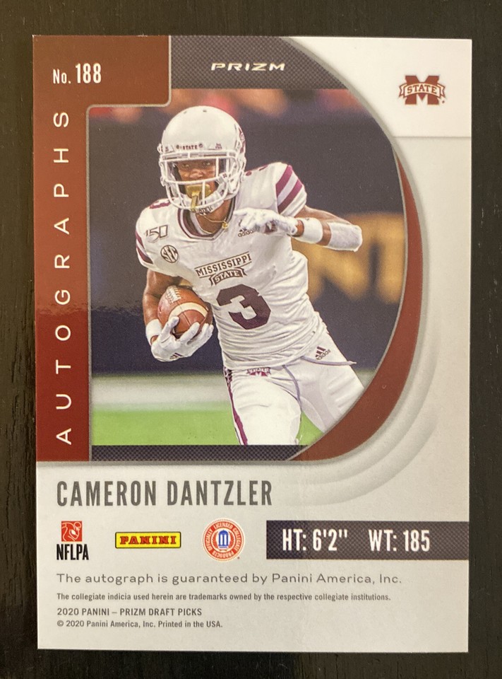2020 Panini Prizm Draft Picks Silver Cameron Dantzler Auto #188 Mint! 🔥 ...
