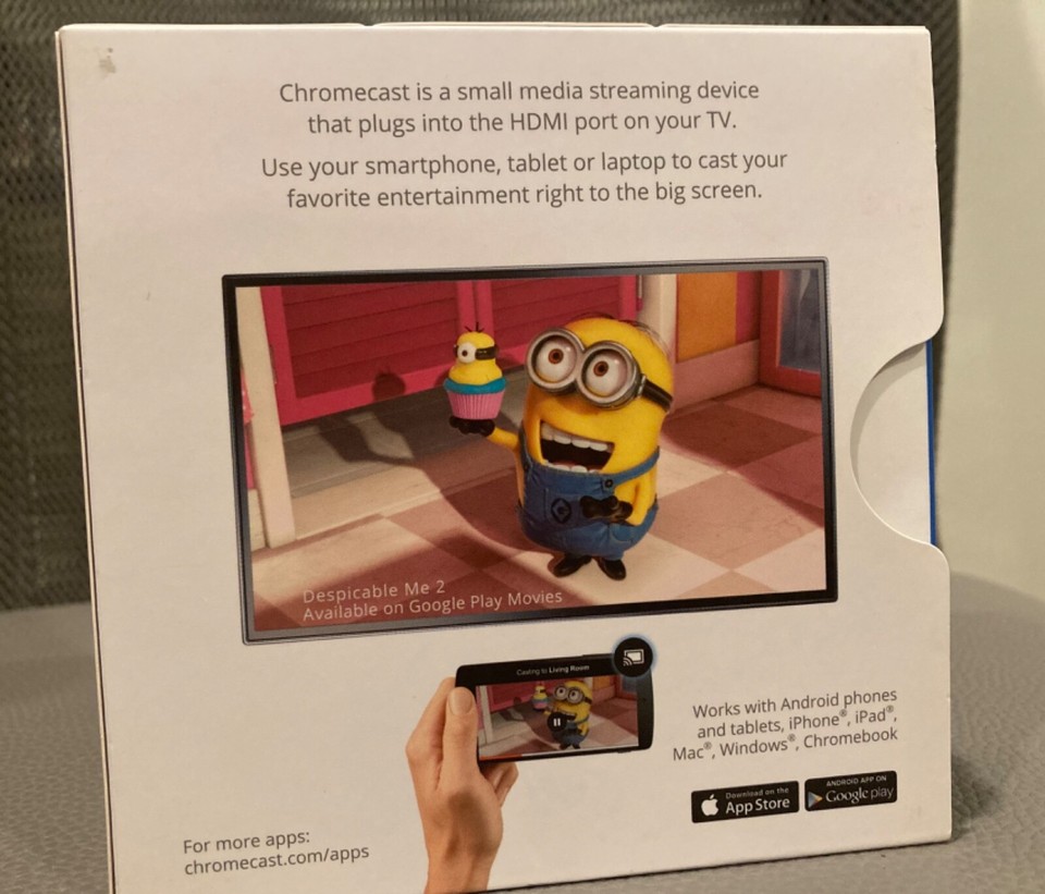 New Google H2G2-42 Chromecast 1st Gen HDMI Streamer Black Disney Amazon ...