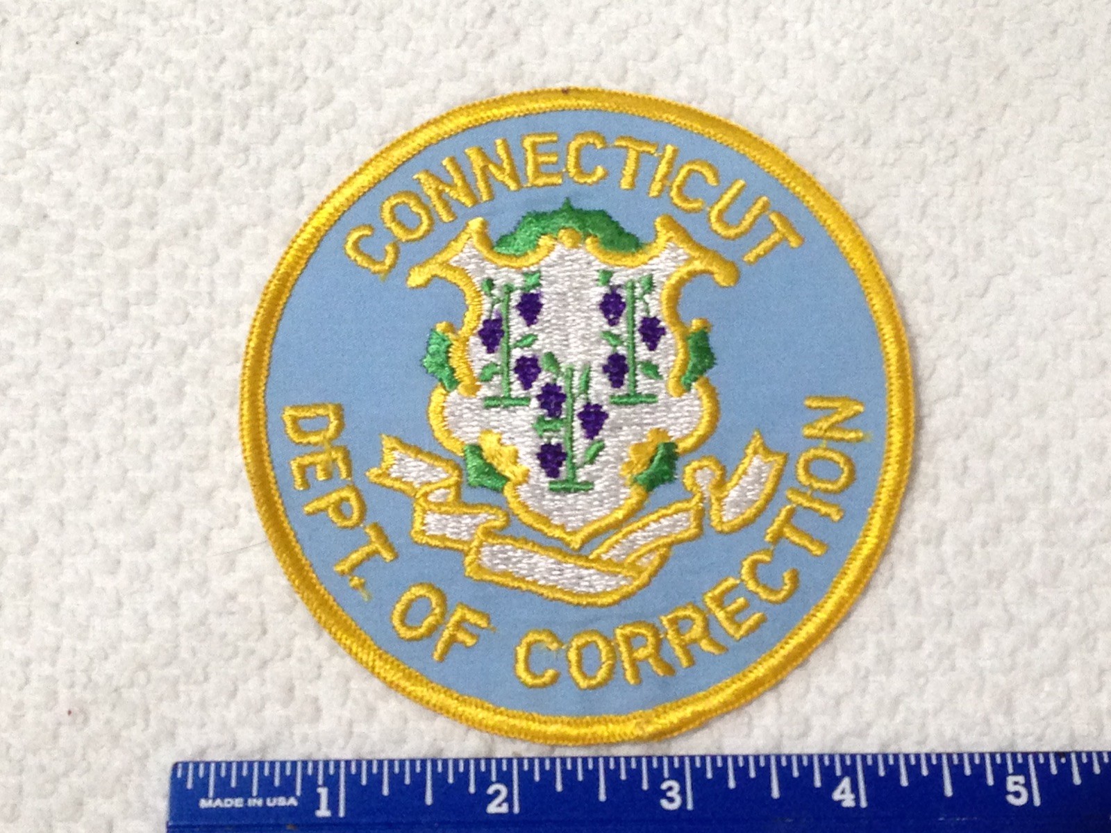 CONNECTICUT DEPT OF CORRECTION ROUND VINTAGE POLICE BLUE PATCH | eBay