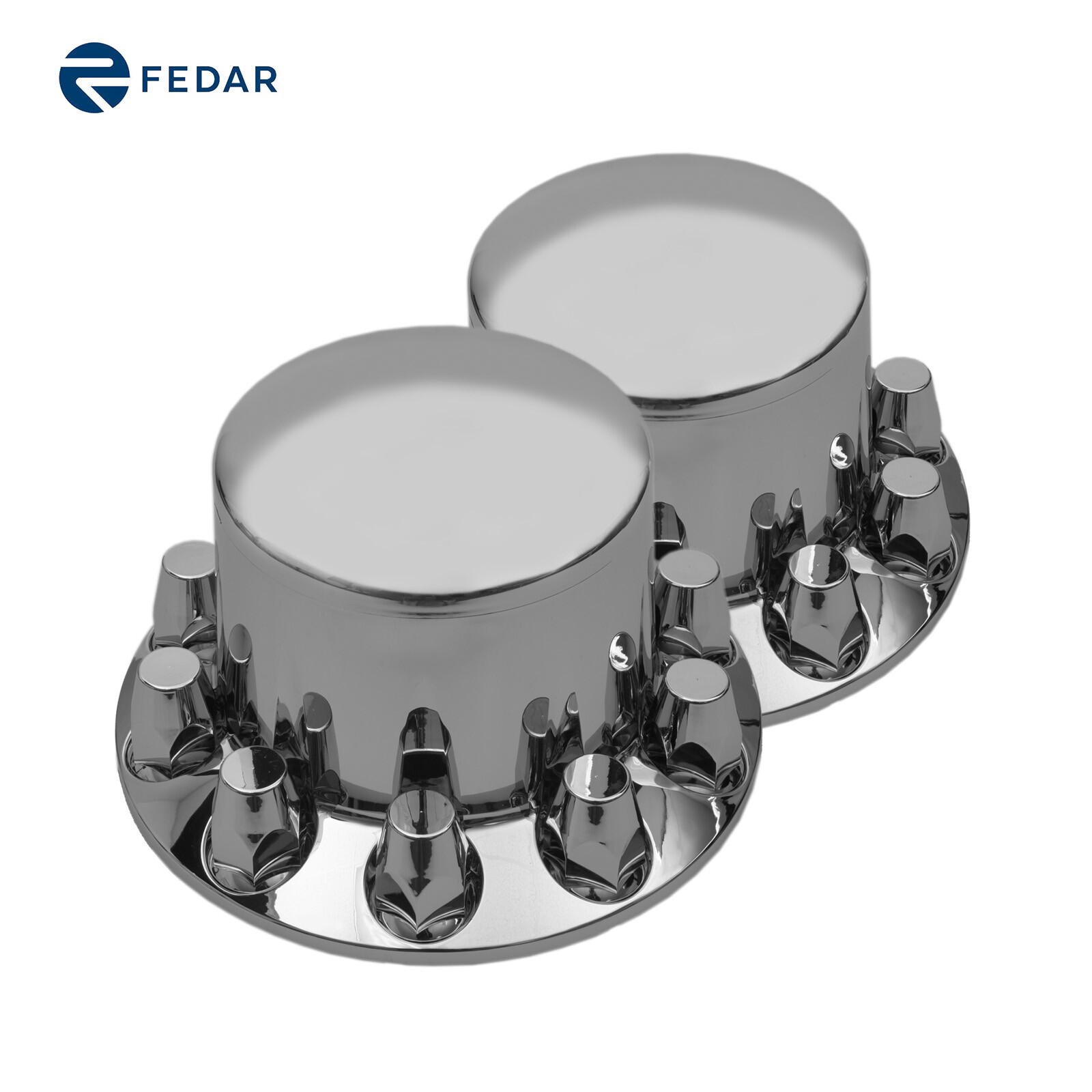 Chrome Rear Axle Wheel Cover with Hub Cap 33mm Lug Nuts for Semi Truck ...