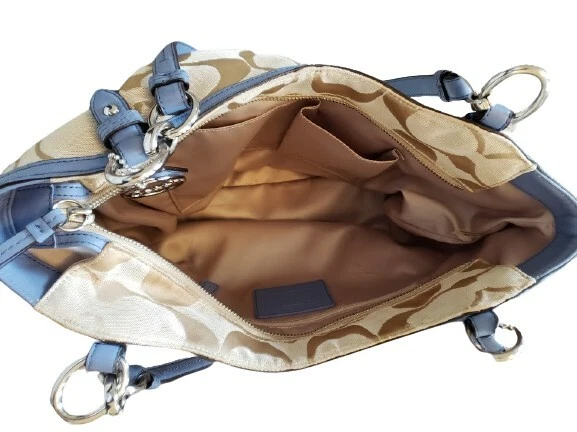 buy high quality COACH beige/blue/cream bag