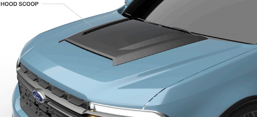 Fits 22-25 Ford Maverick Air Design Custom Style Hood Scoop Satin Black ...