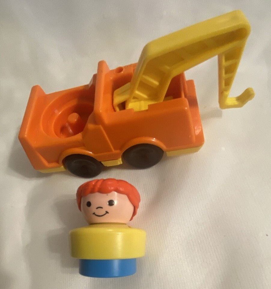 1990 Fisher Price Orange/Yellow Tow Truck/Girl Yellow Body, Red Hair | eBay