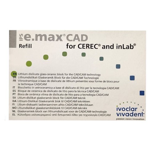 *5-Piece* Ivoclar IPS E.Max CAD For CEREC & inLab LT D4 / I 12 Refill ...