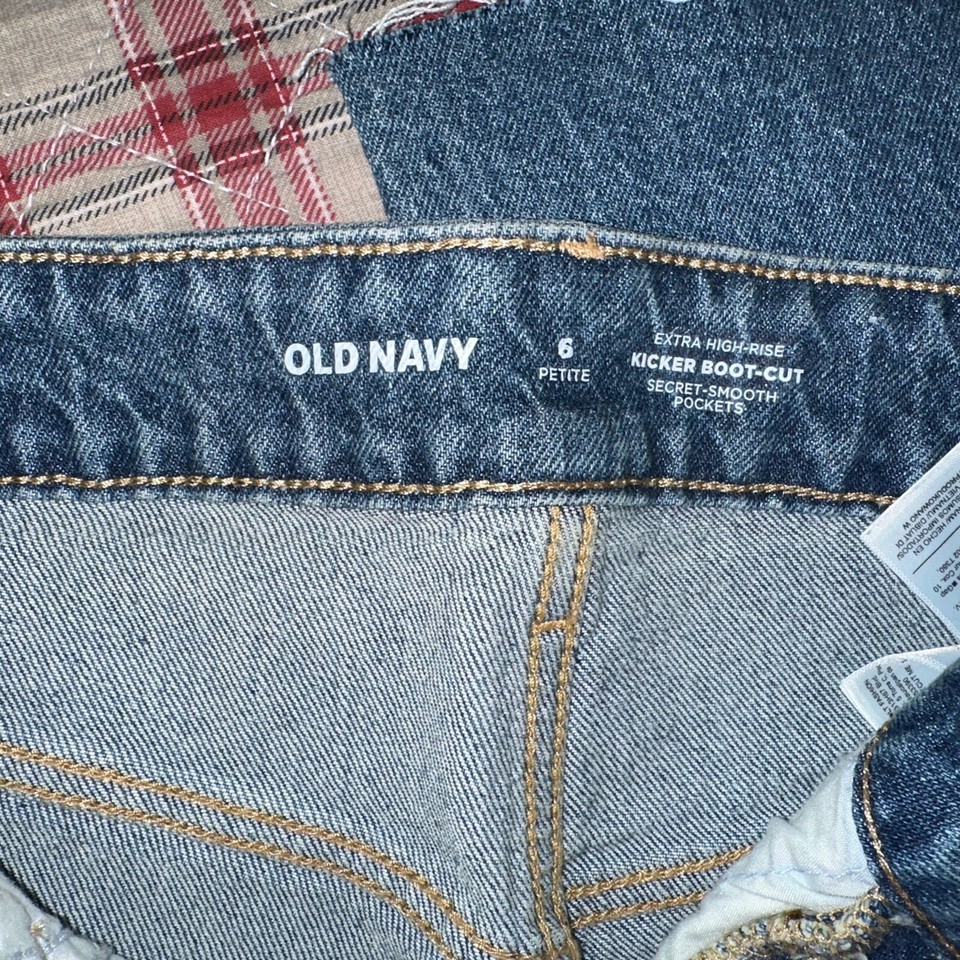 Old Navy Extra high rise kicker boot cut size 6 Petite NEW with TAGS | eBay