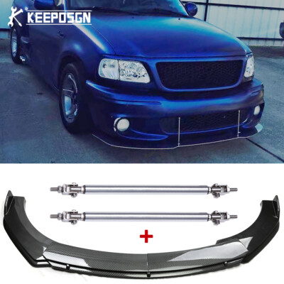 For Ford F-150 SVT Lightning Carbon Front Bumper Lip Splitter Spoiler ...