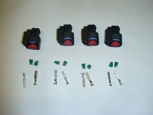 4 new UScar EV6 EV14 fuel injector replacement connector pigtail clips ...
