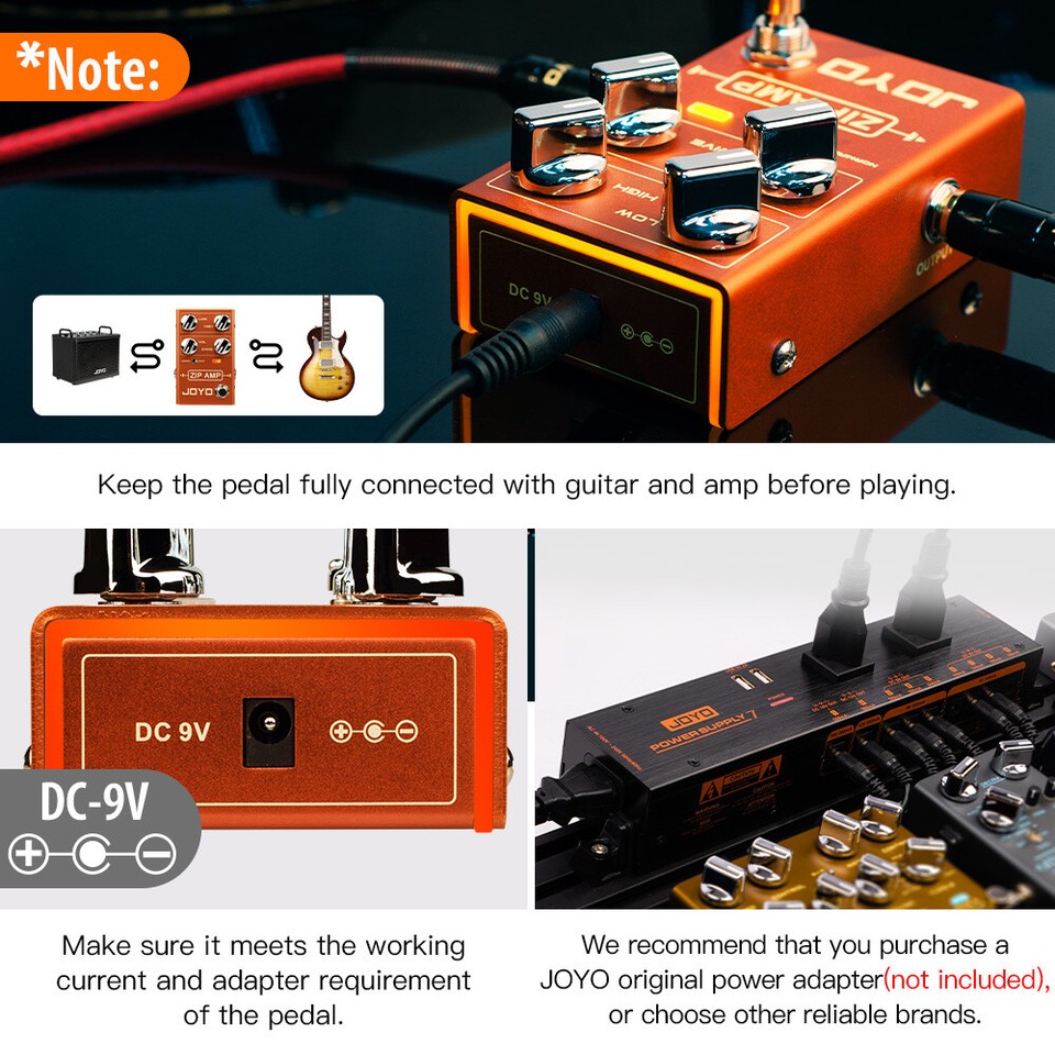 JOYO Compressor Overdrive Pedal Simulate Amplifier AMP Effect + 9V ...