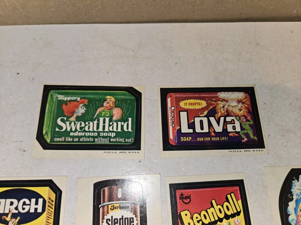 10 Vintage 1973 Topps Wacky Packages Trading Sticker Cards,Tan Back ...