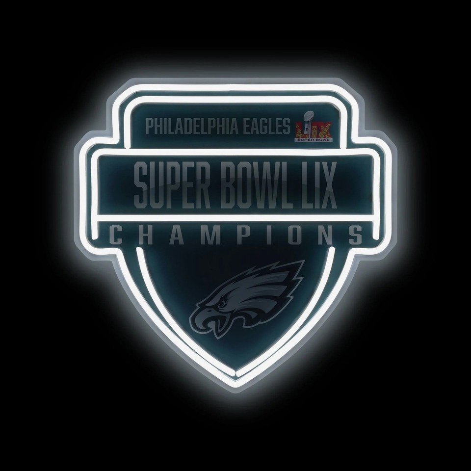 Philadelphia Eagles Super Bowl LIX Champions Neon Sign 24"x24" Logo ...