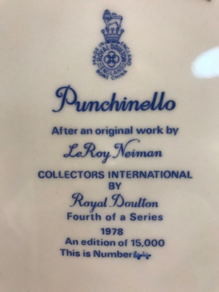 Mid Century Modern Punchinello "Puppet" Art Plate LeRoy Neiman Royal ...