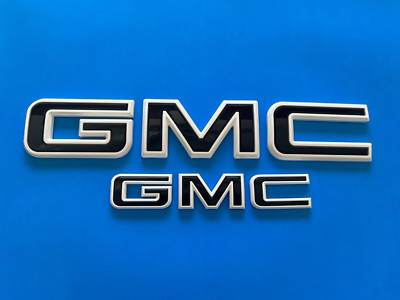 2pc Set Front Rear White Gloss Black GMC Emblems Fit 2020+ Acadia 2022 ...