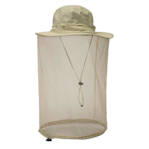 Anti Mosquito Bug Bee Insect Net Hat Fishing Hidden Mesh Cap Head Face ...