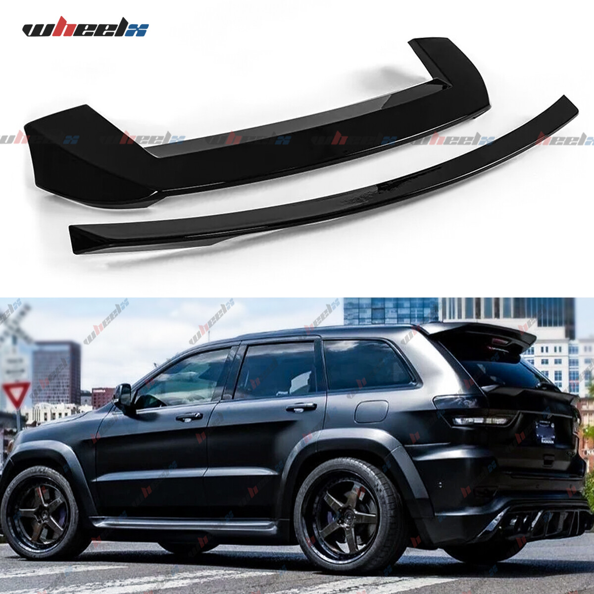 SRT Rear Roof Spoiler+Tail gate Mid Wing For Jeep Grand Cherokee 13 ...