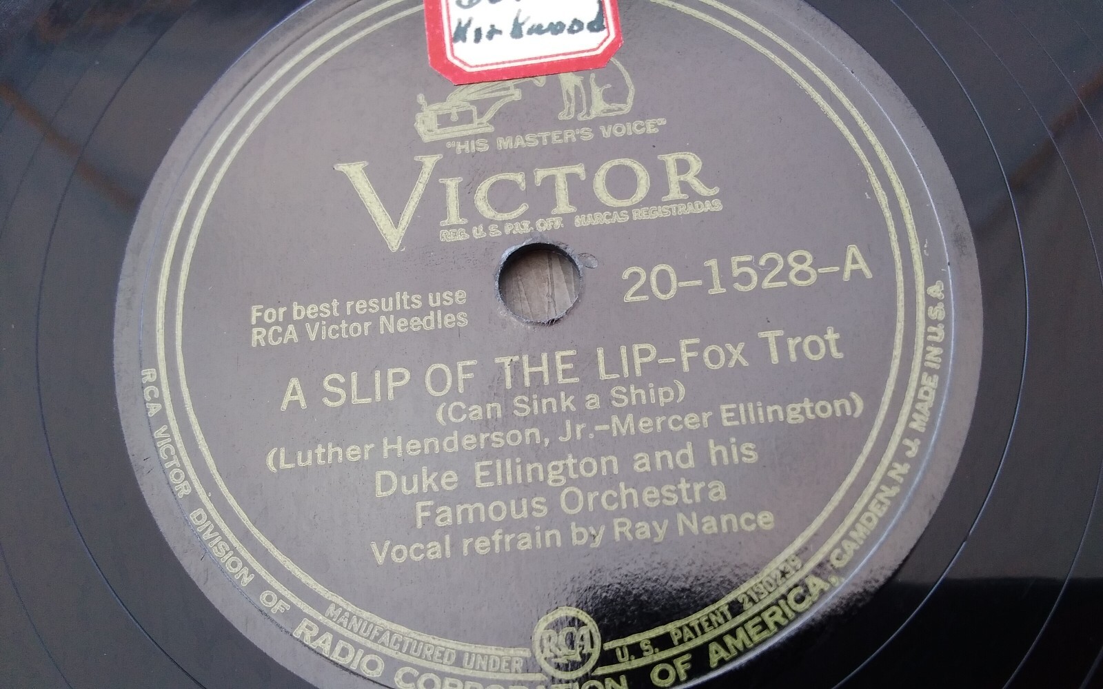 Duke Ellington 78rpm Single 10-inch Victor Records #20-1528 A Slip of ...