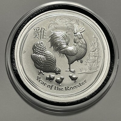 2017 Year o the Rooster Chinese Zodiac Australia Coin 1 Troy Oz .999 ...