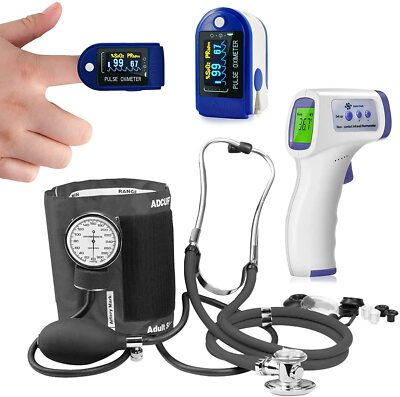 Thermometer Pulse Oximeter Blood Oxygen SpO2 Monitor Blood Pressure ...