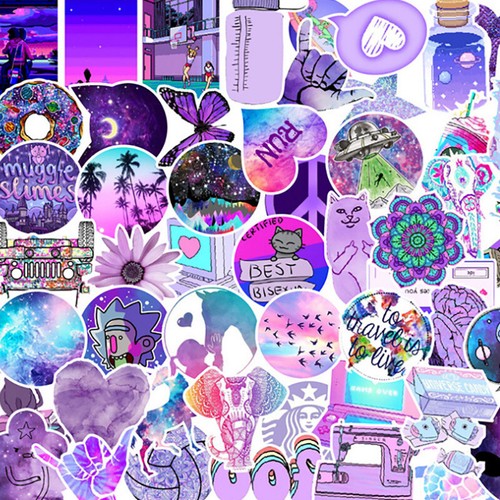 50pcs Purple VSCO Ins Style Waterproof Skate Phone xBox PS5 Vinyl ...