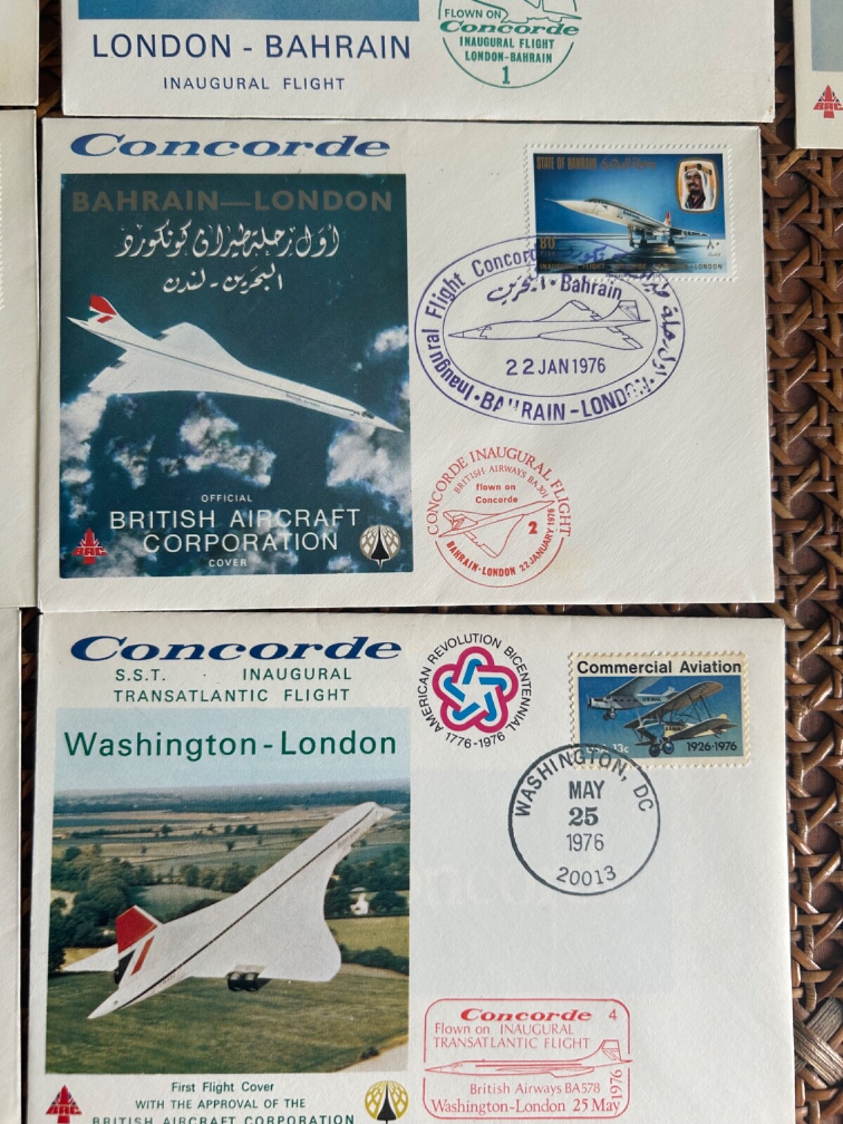 Concorde inaugural first day covers collection, x13 mixed rare variants ...
