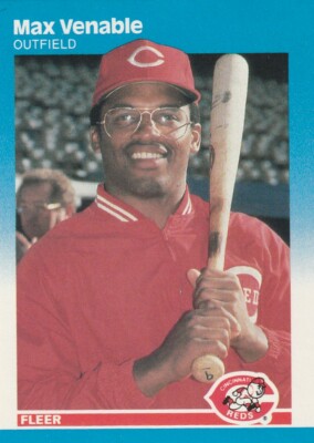FREE VSHIPPING-MINT-1987 Fleer Max Venable #216 REDS PLUS BONUS CARDS ...