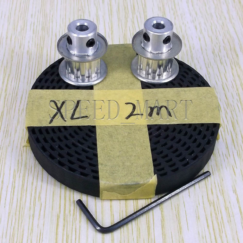 2 pcs XL Type Timing Pulley 12T 4mm Bore for Stepper Motor with 2m ...