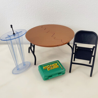 4-Pack Mattel WWE Breakable Table Podium Chair Wrestling Toy Figure ...