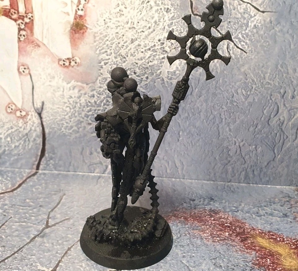 Necron Orikan the Diviner - Warhammer 40k - Primed Black | eBay UK