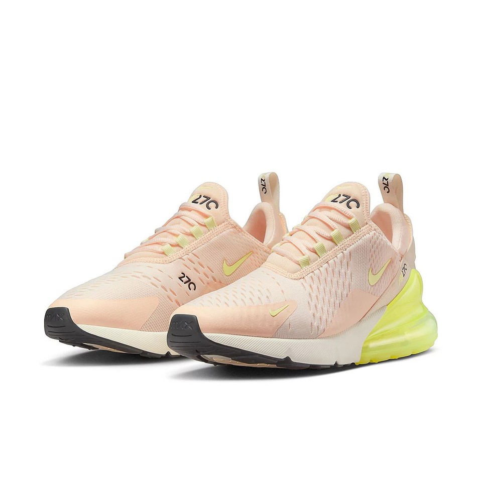 NEW Women's Size 6 Nike Air Max 270 Yellow White Running Gym Shoes ...