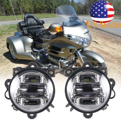 pairs Chrome LED Driving Fog Lights lamps For Honda Goldwing GL 1800 ...