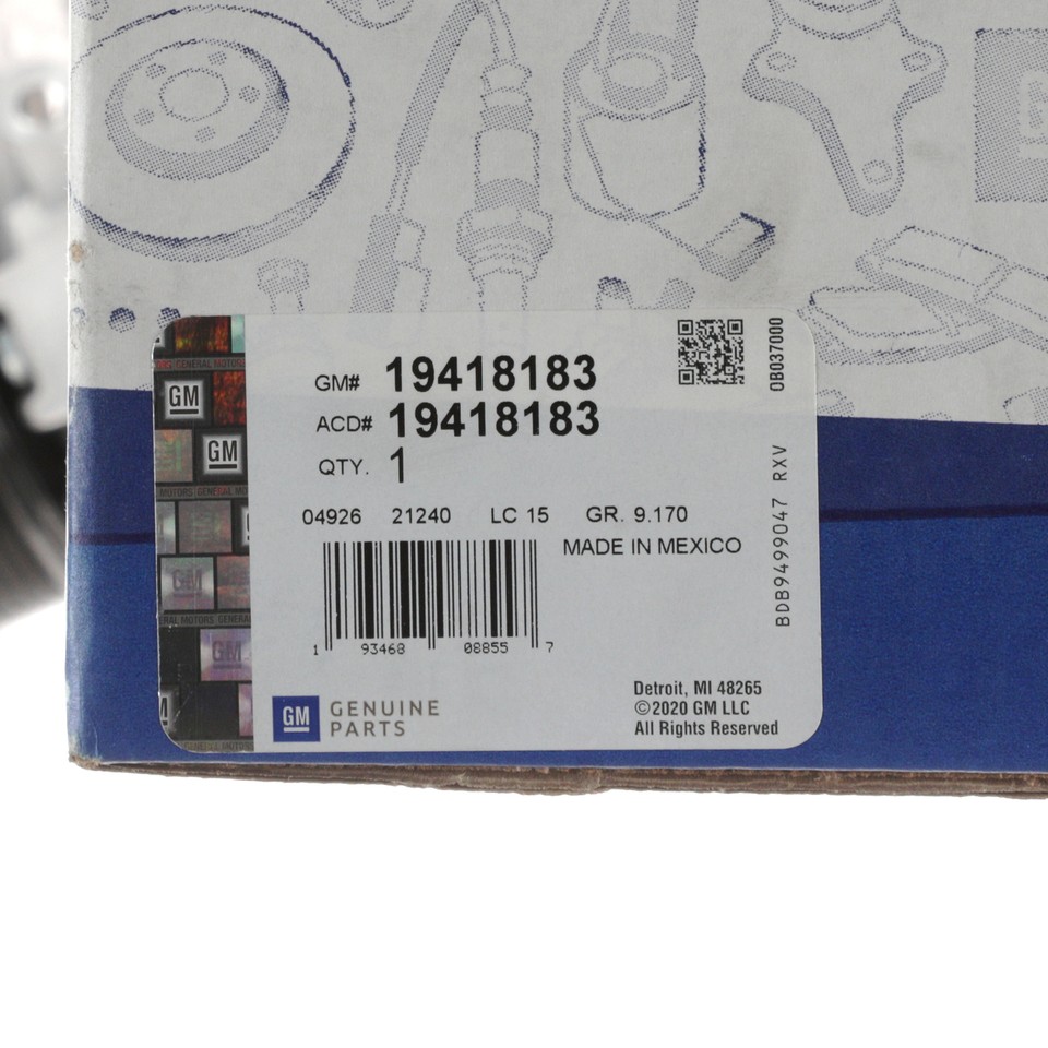 Genuine GM 2007-2012 Chevrolet Pontiac Base Air Conditioning Compressor ...