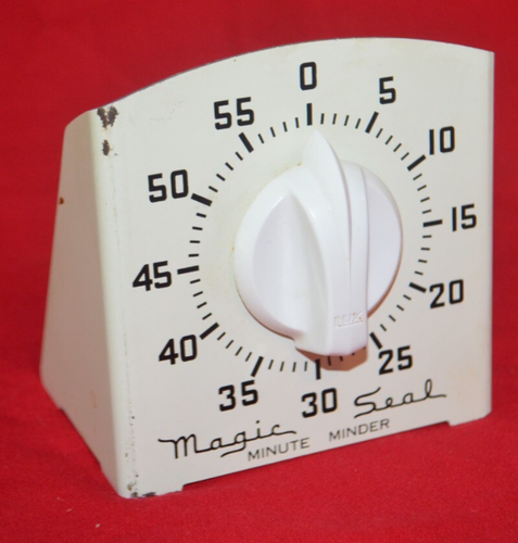Vintage 1940's Deco Magic Seal Minute Minder Metal Kitchen Timer ...