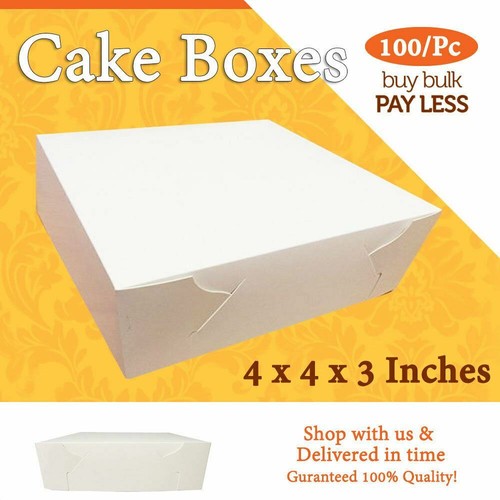 Cake Boxes 4x4x3 100Pk Birthday Wedding Cupcake Boxes Muffin Cases ...