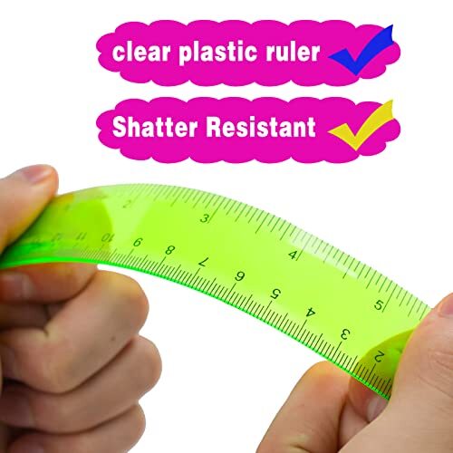 14 Packs 6 Inch Small Rulers for KidsPlastic School Ruler with Inches ...