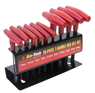 HEAVY DUTY 10PC METRIC 2-10MM T HANDLE ALLEN KEY ALLAN HEX KEY WRENCH T ...