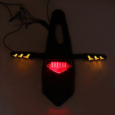Universal Motorcycle LED Light Rear Fender Brake Tail Light Dual Sport ...