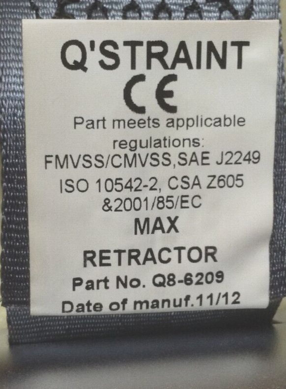 QSTRAINT QRT MAX RETRACTOR Q8-6209-SC KNOBLESS SLIDE-N-CLICK MOUNT AUTO ...