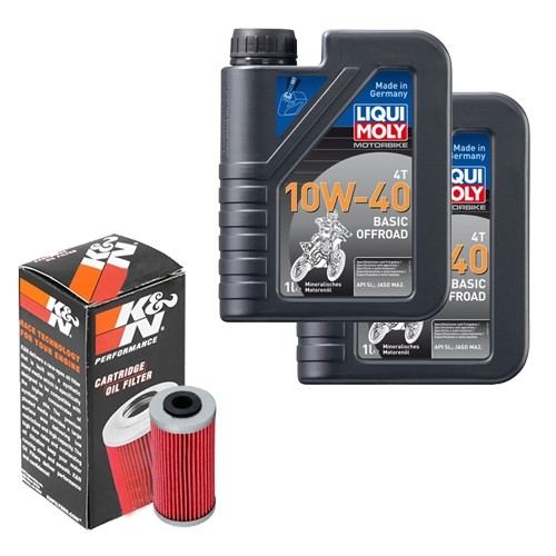 BMW G 450 X E45X/K16 2008, LIQUI MOLY 10W-40 Off. 2L, K&N Ölfilter Set ...