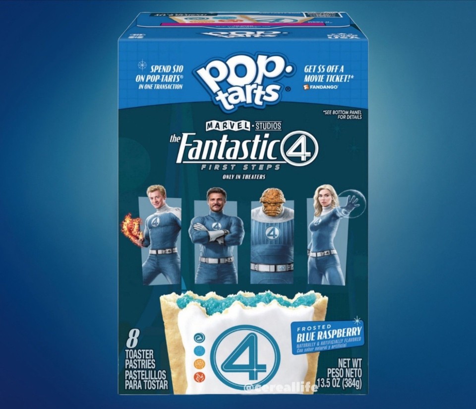 Fantastic Four Pop Tarts Frosted Blue Raspberry Marvel, 2 Boxes 16 ...