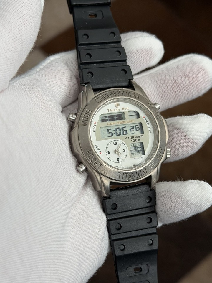 Rare Vintage Citizen Thunderbird Titanium Men’s Ana-Digi Sports Watch ...
