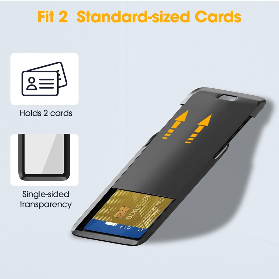 4 Pack Vertical Black ID Badge Holders Hard Plastic Key Card Protector ...