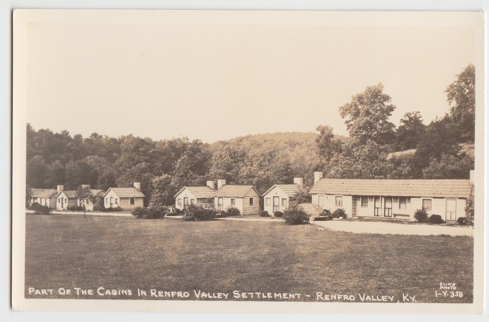 c1940s RENFRO VALLEY Kentucky Ky RPPC Real Photo Postcard CABIN AREA ...