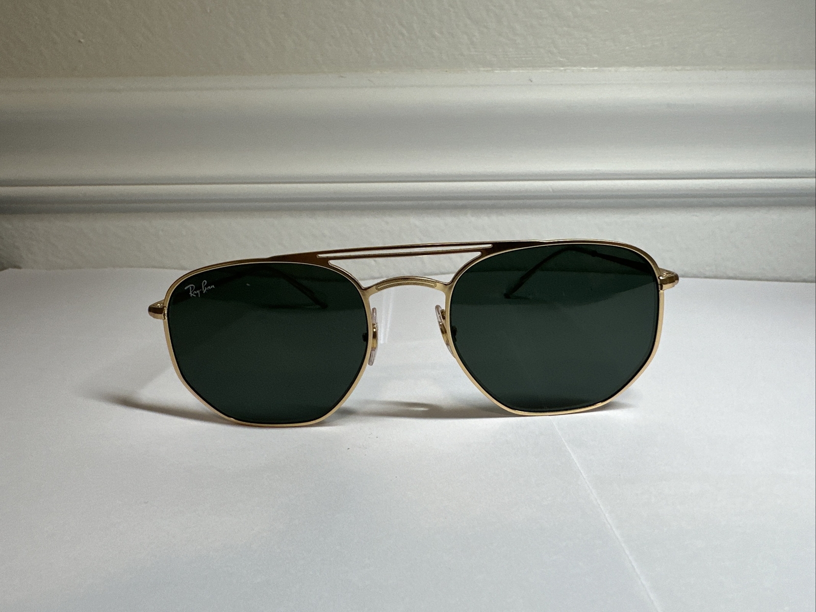 Ray-Ban RB3609 914071 54-20 145mm Gold Square Sunglasses with Green Non ...