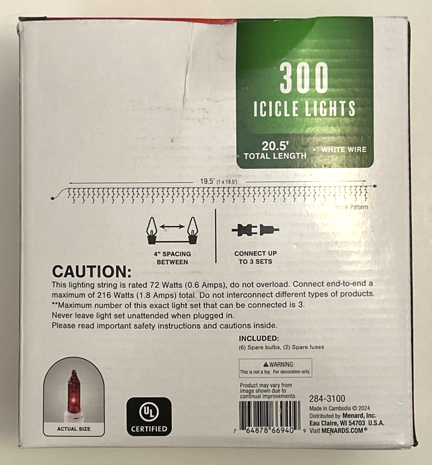 NEW Enchanted Forest 300 Count MULTI COLOR Icicle Christmas Light Set ...