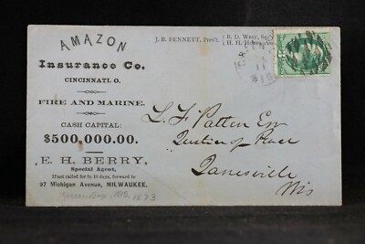 Wisconsin: Green Bay 1870s Amazon Insurance Company Advertising Cover ...