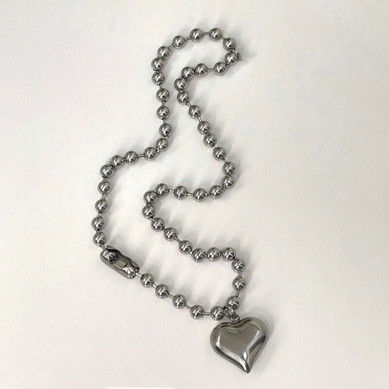 Heart Collarbone Chain Temperament Simple Cold Wind Silver Love-shape ...