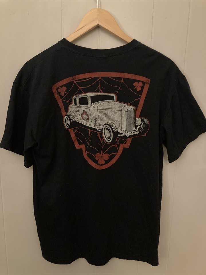 Vtg Dropkick Murphys Band T-Shirt Skeleton Punk Hot Rod Race Spiderweb ...